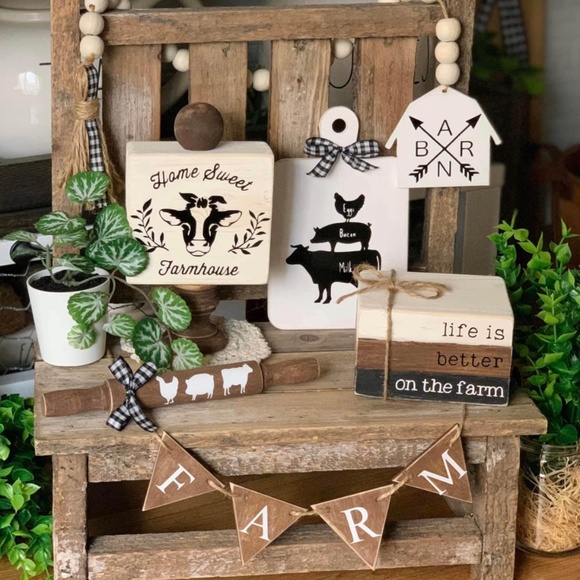 Accents | Rustic Farmhouse 1 Piece Tray Decor Set | Poshmark